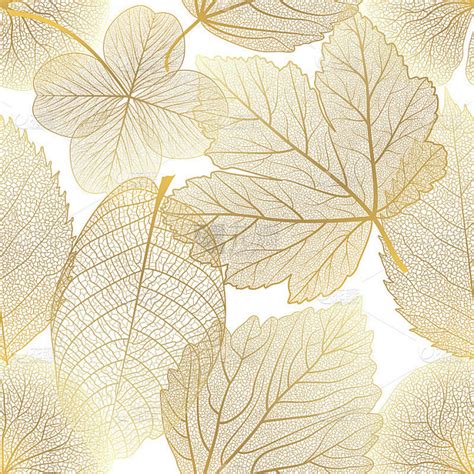 无缝图案与叶。