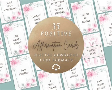 35 Positive Affirmation Cards Self Love Mental Health Self Care