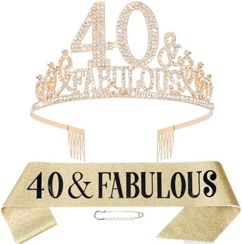 40th Birthday Sash Tiara And Crown For Women Happy 40 And