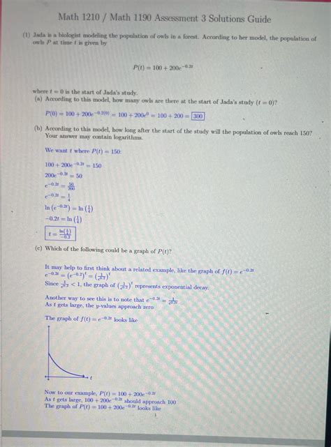 Solved Math 1210 Math 1190 Assessment 3 Solutions Guide 1 Jada Is