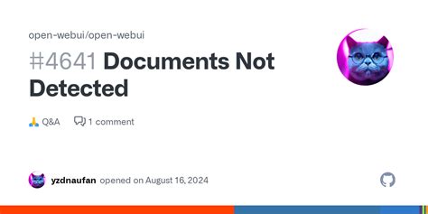 Documents Not Detected · Open Webui Open Webui · Discussion 4641 · Github