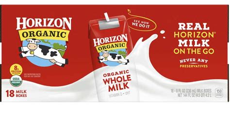 Horizon Organic Whole Milk 18 Pk8 Fl Oz Convenient And Nutrient