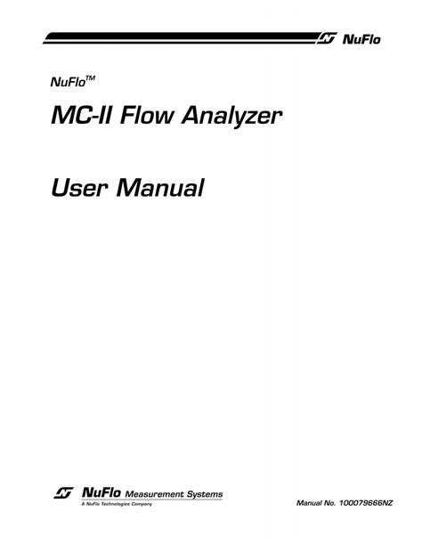Mc Ii Flow Analyzer User Manual Meter Maintenance And Controls