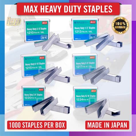 Max Heavy Duty Staples Stapler Bullet Original Small Box Made In