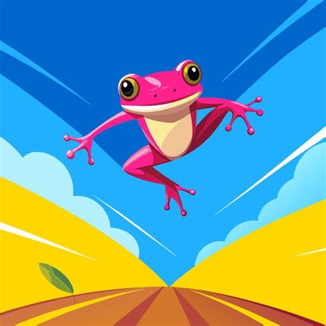 Frog Jumping Vector Illustration Flat 2 Premium Ai Generated Vector