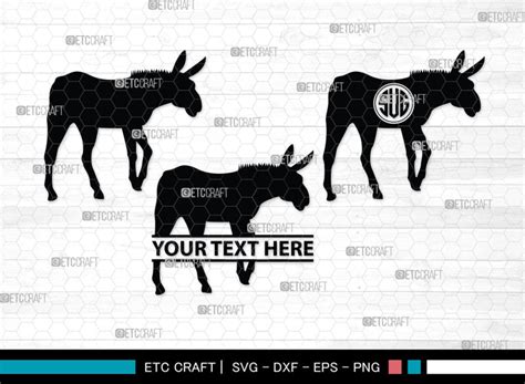 Donkey Monogram Donkey Silhouette Donkey Svg Ass Svg Farm Animal