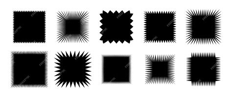 Premium Vector Zig Zag Edge Square Shape Collection Jagged Elements