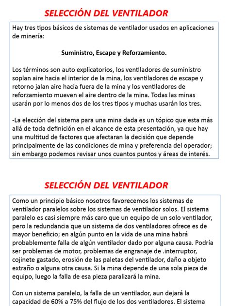 Selección Y Cálculo De Ventiladores Pdf