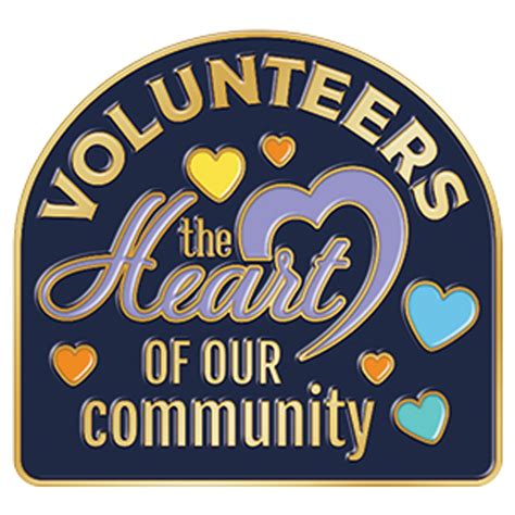Volunteers The Heart Of Our Community Lapel Pin With Presentation Card