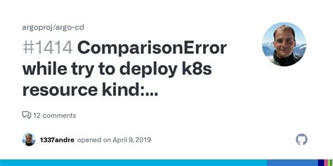 Comparisonerror While Try To Deploy K8s Resource Kind Apiservice · Issue 1414 · Argoprojargo