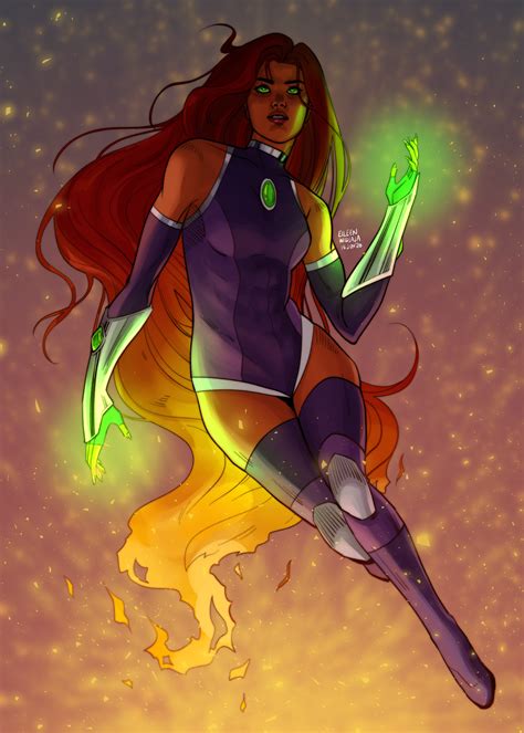 Leendraws Photo Starfire Suit Fanart Starfire Powers Fanart