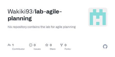 Github Wakiki93 Lab Agile Planning His Repository Contains The Lab
