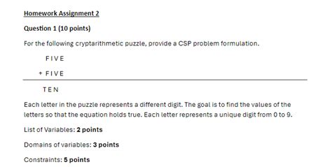 Solved Homework Assignment 2question 1 10 ﻿pointsfor The