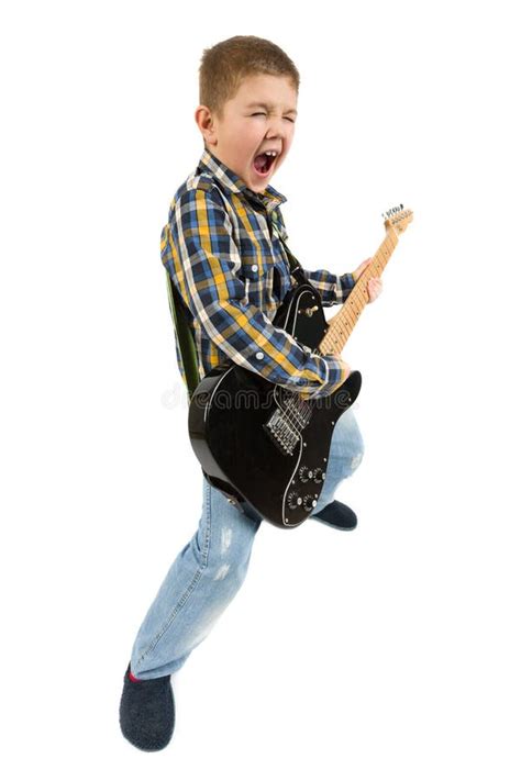 Enfant De Vedette Du Rock Image Stock Image Du Guitariste