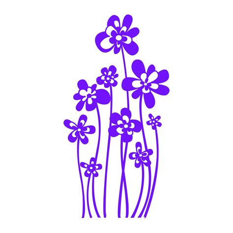 Flowers With Stems Decal Flower Vinyl Decal Flower Vinyl Etsy