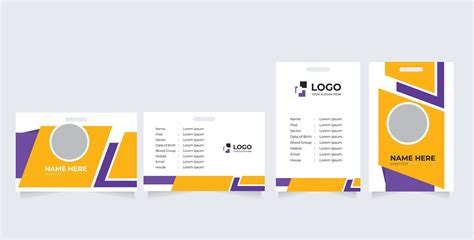 Simple And Clean Employee Id Card Design Template 13435792 Vector Art