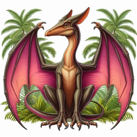 Cute Pterodactyl Vector Cartoon Illustration White Background Premium Ai Generated Vector
