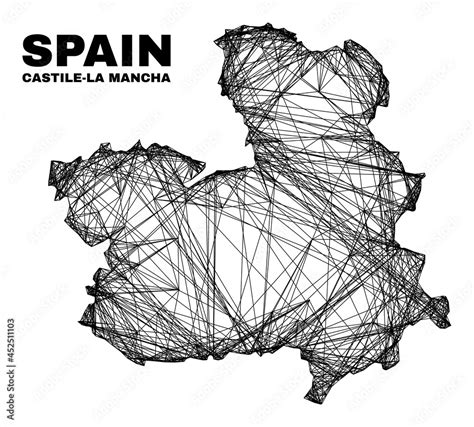Carcass Irregular Mesh Castile La Mancha Province Map Abstract Lines