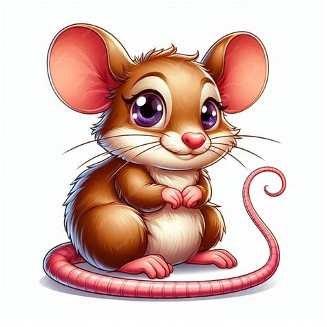 Cute Mouse Vector Cartoon Illustration White Background Premium Ai