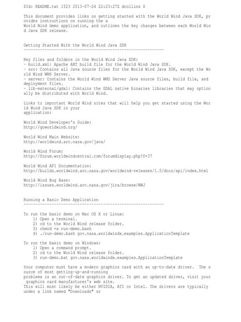 getting started guide for world wind java sdk release 1 5 1 documentation on running demos