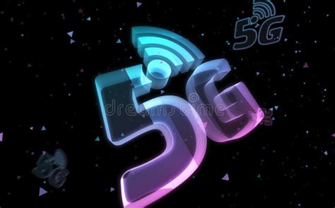 5g Mobile Network Technology Symbol Glass 3d Object Stock Illustration Illustration Of