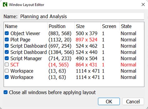 Window Layouts