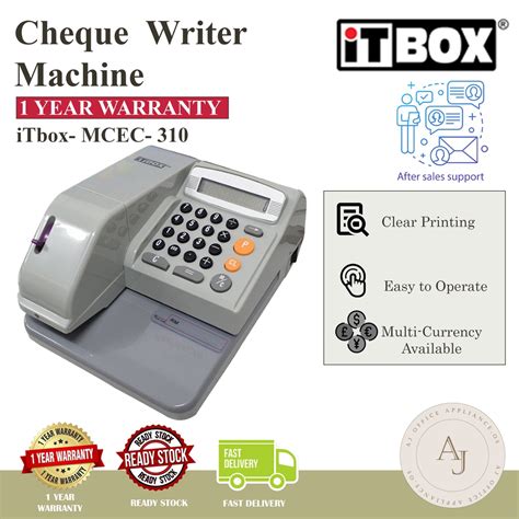 Itbox Chequewriter Machine Mcec 310 Cheque Writer Check Writer