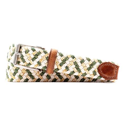 Como Braided Italian Leather And Elastic Belt By Martin Dingman In Kiwi