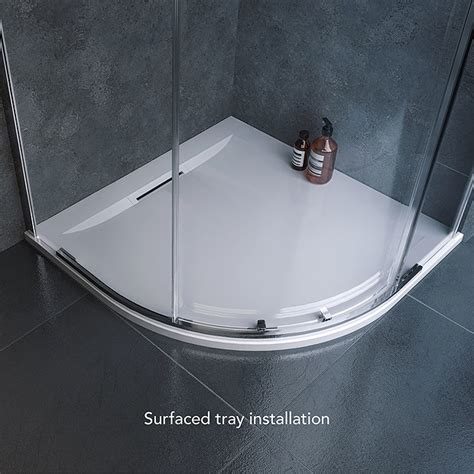 Mira Flight Level 1200 X 900mm Lh White Offset Quadrant Shower Tray