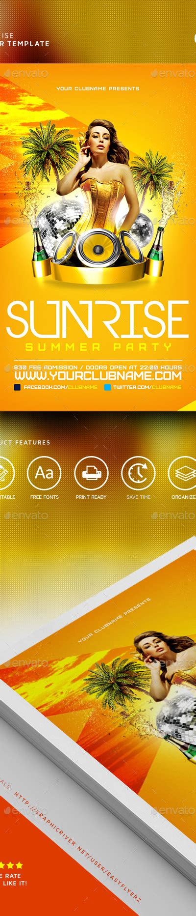 Sunrise Flyer Template Print Templates Graphicriver
