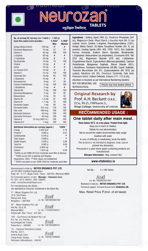 Neurozan Tablet 10 Uses Side Effects Dosage Price Truemeds