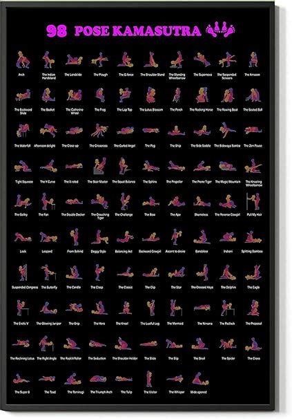 Pose Kamasutra Instruction Poster Sex Guide Workout Wall