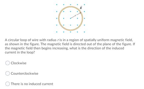 solved tea a circular loop of wire with radius ris in a