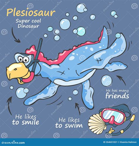 Dinosaur Plesiosaur Fan T Shirt Design Dinosaur Character Design