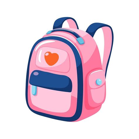 Backpack Icon Cute Pink Backpack Isolated On White School Accessory