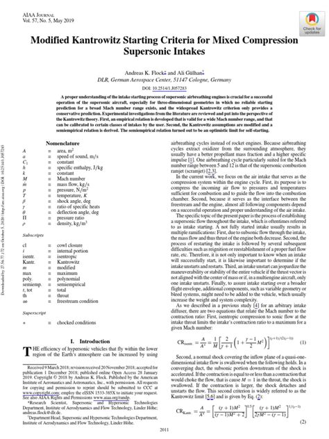 Kantrowitz 2019 Pdf Fluid Dynamics Aerodynamics