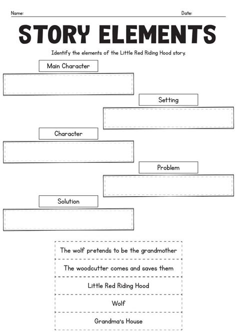 1st Grade Story Elements Worksheet Story Elements Worksheet Story
