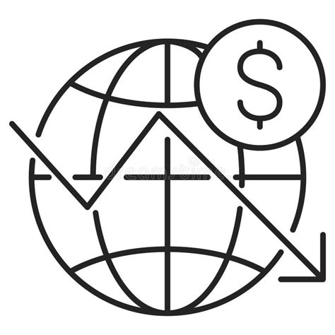 Icon Of A Dollar Coin Falling Down Vector Isolated Stock Vector