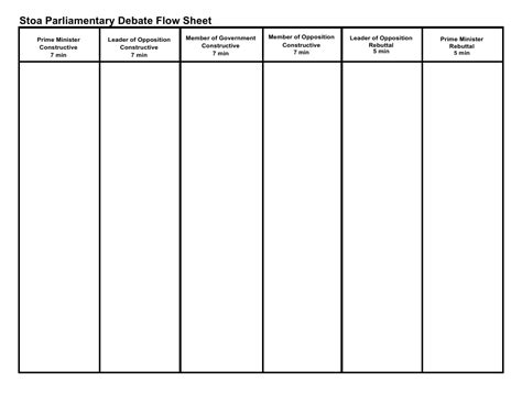 Stoa Parliamentary Debate Flow Sheet Template Download Printable Pdf