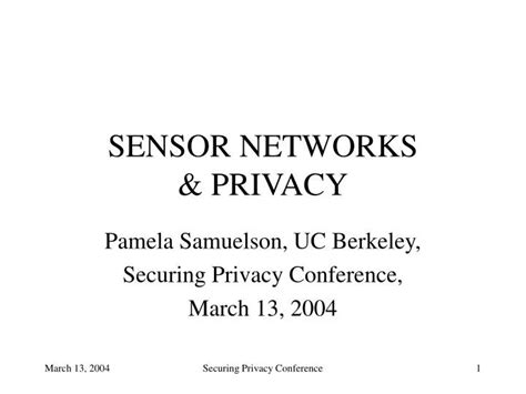 Ppt Sensor Networks And Privacy Powerpoint Presentation Free Download