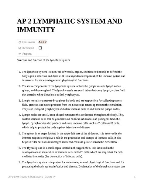 Ap 2 Lymphatic System And Immunity Ap 2 Lymphatic System And Immunity