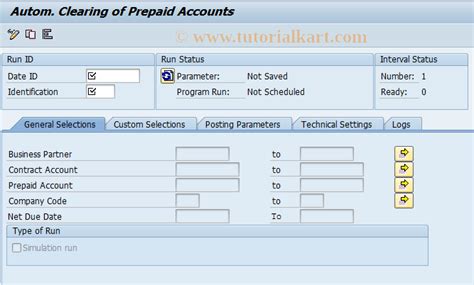 Fpmapp Sap Tcode Autom Clearing Of Prepaid Accounts