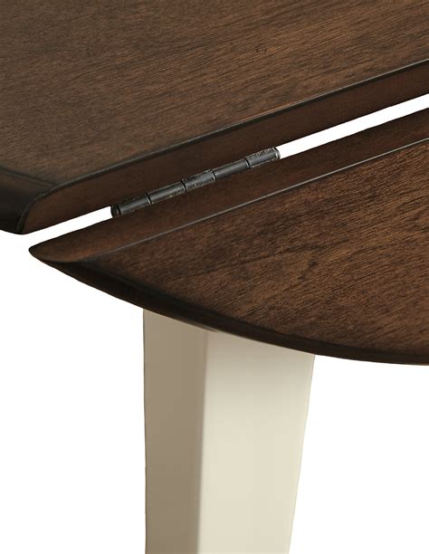 Woodanville Drop Leaf Dining Table 405w Round Two Tone White