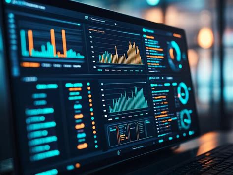 Data Analysis Dashboard On A Laptop Screen Modern Design With Vibrant