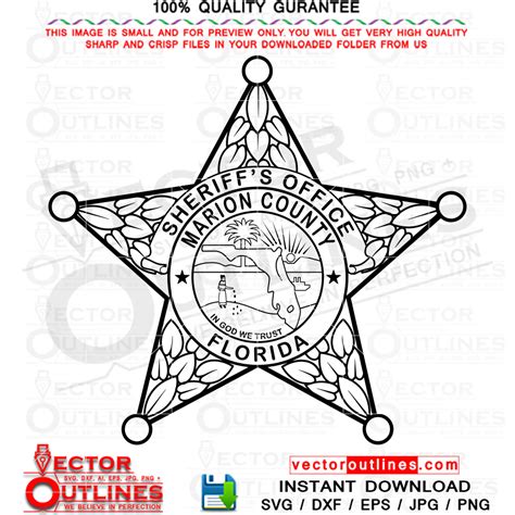 Marion County Svg Sheriff Office Badge Sheriff Star Badge Inspire