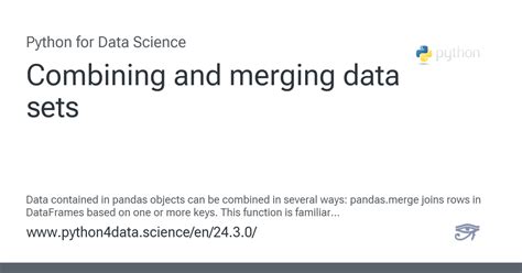 Combining And Merging Data Sets Python For Data Science 2430