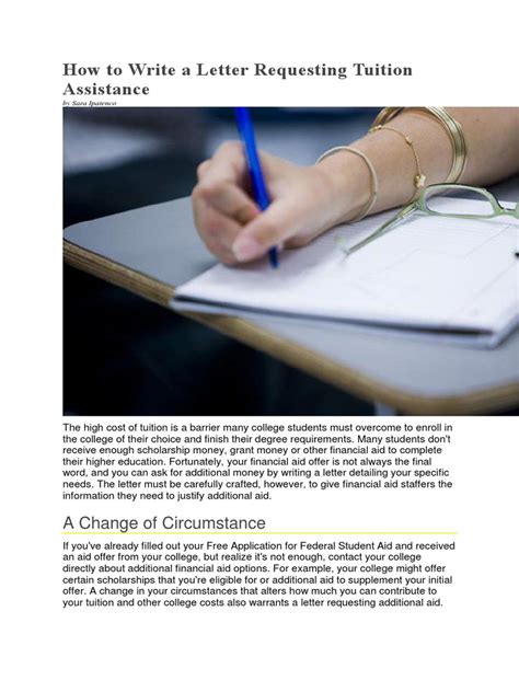 How To Write A Letter Requesting Tuition Assistance Tuition Payments Government