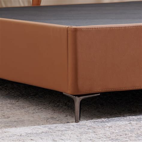 Buy Tiffany Caramel Faux Leather King Bed Beige From Home Centre At