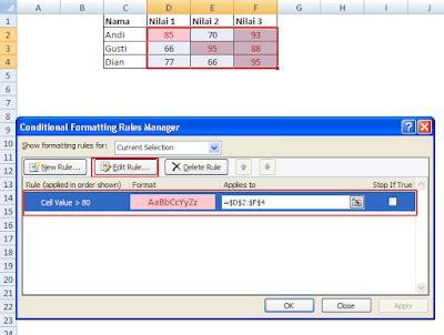 Conditional Formatting, Cara Menggunakan Fitur Conditonal Formatting Excel - ADH-EXCEL.COM Tutorial