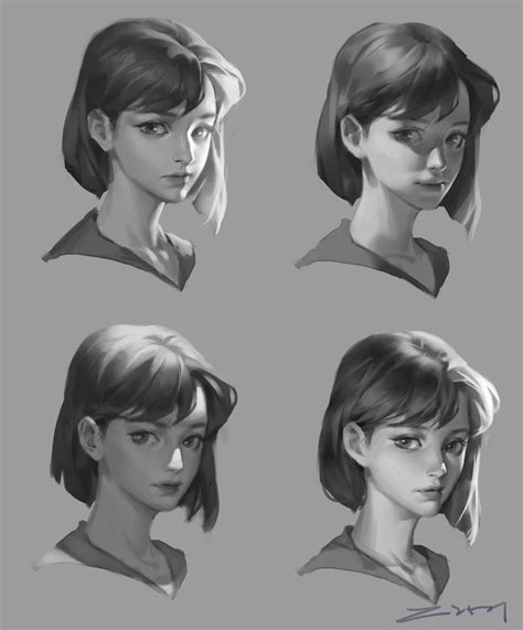 Artstation Light Practice Grayscale Art Shadow Drawing Shading Faces Artstation Light Practice Grayscale Art Shadow Drawing Shading Faces